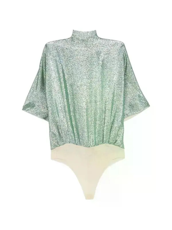 SIMONA CORSELLINI Glitter-effect Wrap Bodysuit