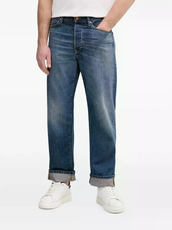 BENETTON Logo Patch Straight Leg Jeans