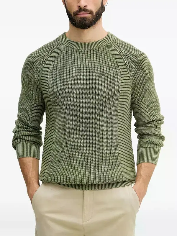 BENETTON Ribbed Knit Raglan Sleeve Sweater