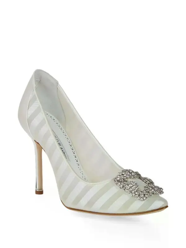 Manolo Blahnik Hangisi Striped Pumps
