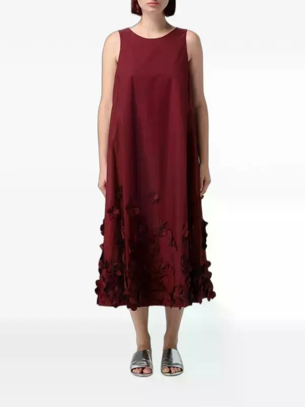 MEIMEIJ Sleeveless Midi Dress With Flower Appliqu