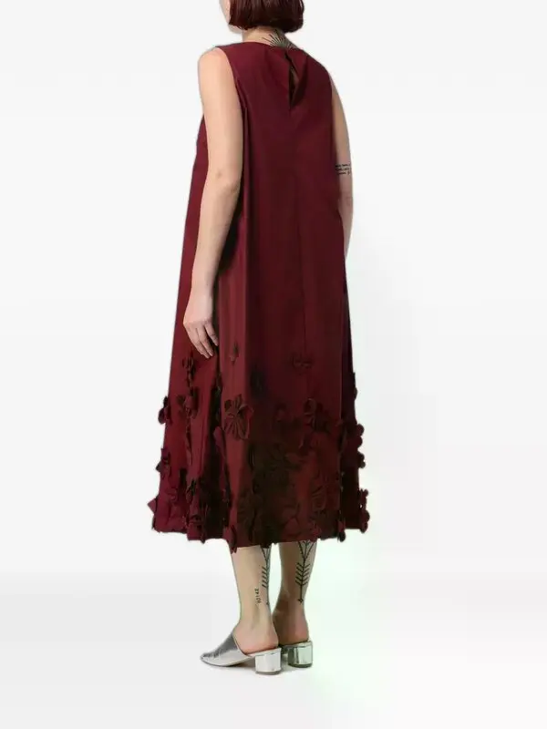 MEIMEIJ Sleeveless Midi Dress With Flower Appliqu