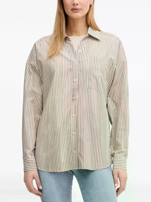 BENETTON Vertical Stripe Chest Pocket Shirt