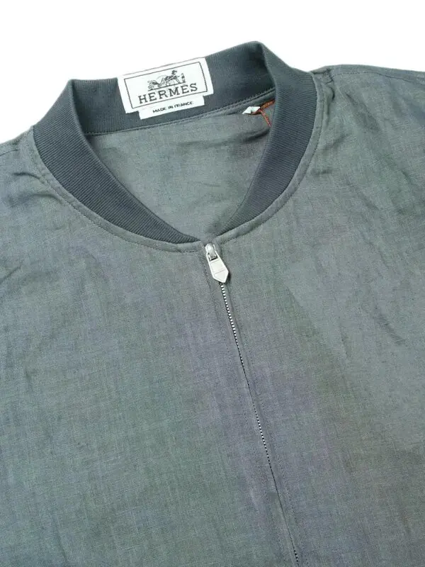 Hermès Zip-up Linen Sweater