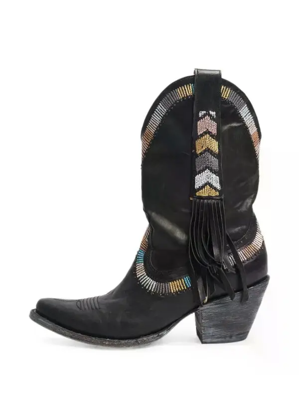 Jessie Western Beaded Fringe Cowboy Boots