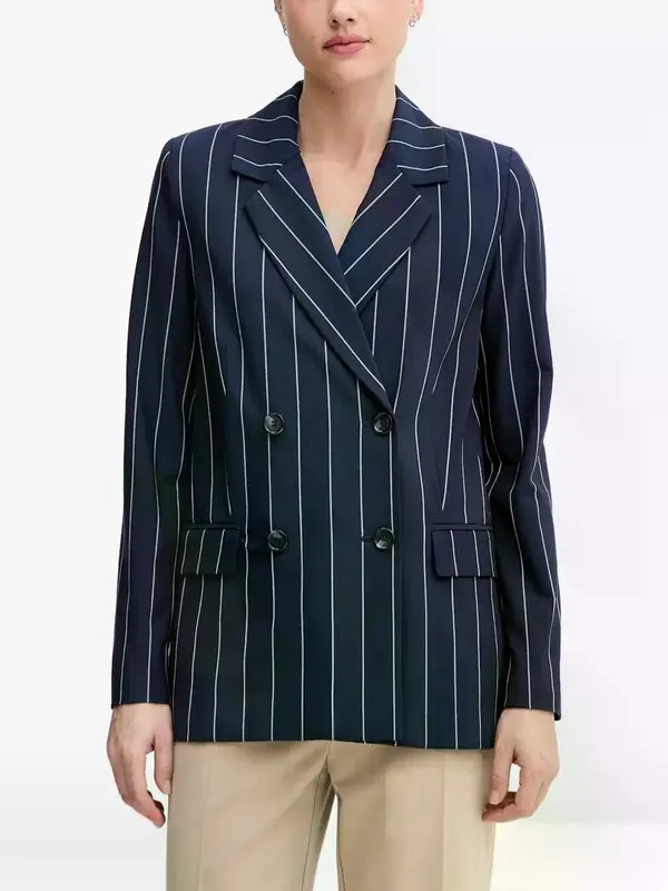 BENETTON Pinstripe Double-breasted Blazer
