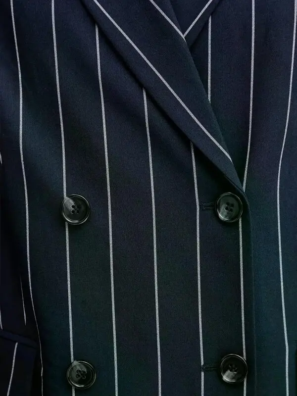 BENETTON Pinstripe Double-breasted Blazer