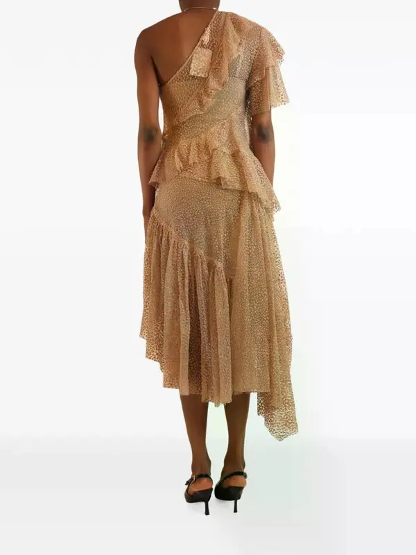 Zimmermann One-shoulder Polka-dot Dress