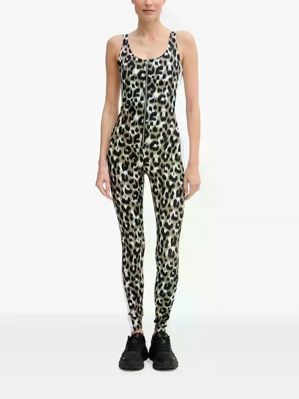 Fusalp Biarrita Leopard-print Sleeveless Performance Jumpsuit - Neutrals