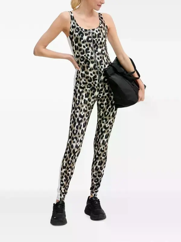Fusalp Biarrita Leopard-print Sleeveless Performance Jumpsuit