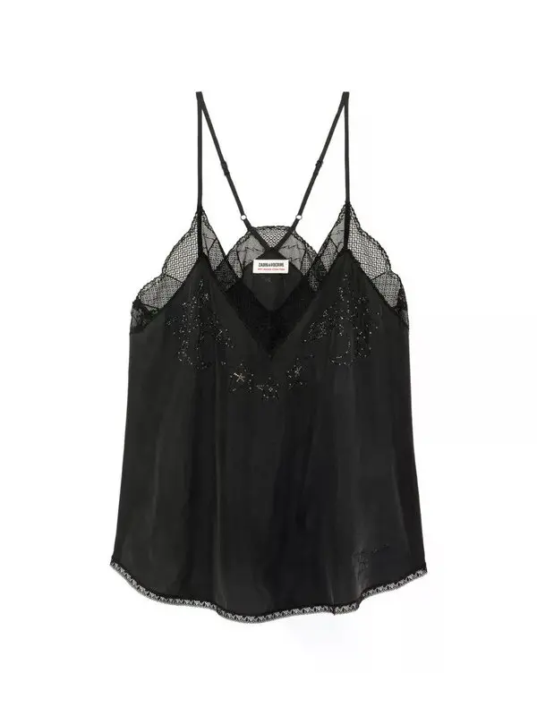 Zadig&Voltaire Christy Silk Strass Paisley Top - Black