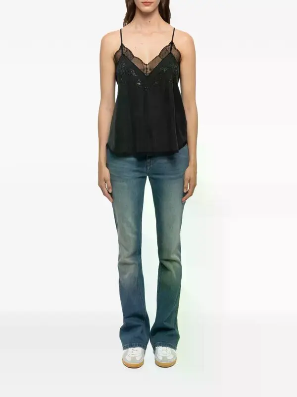 Zadig&Voltaire Christy Silk Strass Paisley Top - Black