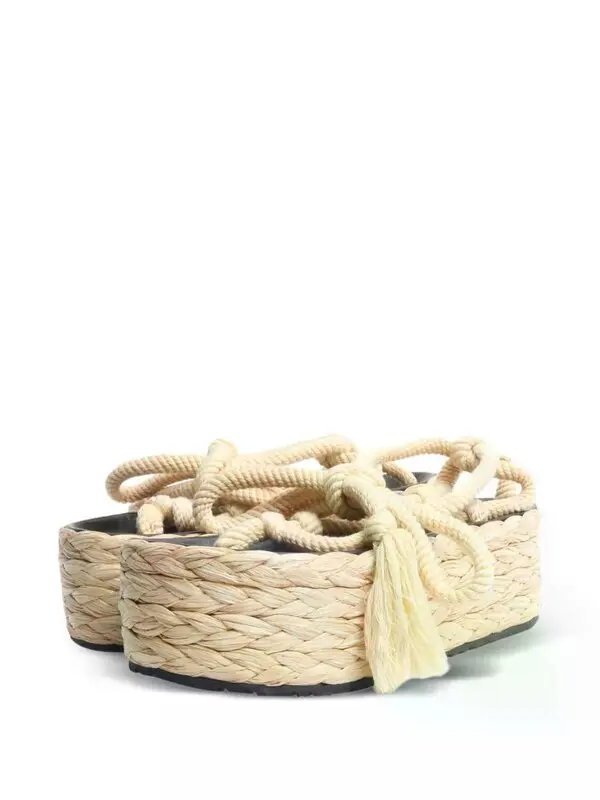 ISABEL MARANT VINTAGE Raffia Platform Sandals