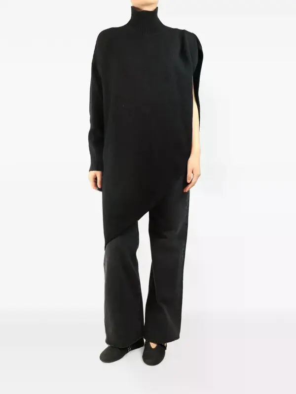 Alaïa Asymmetric Funnel-neck Wool Sweater