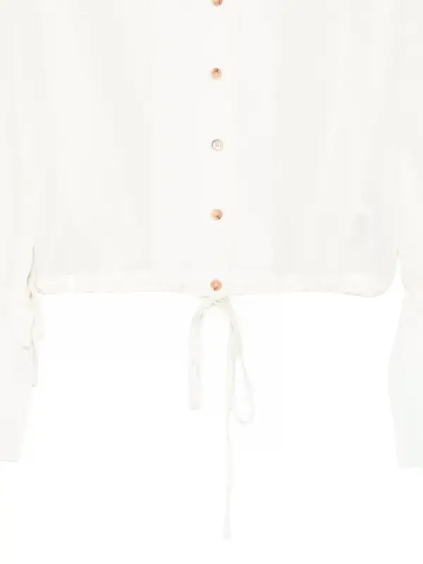 Liviana Conti Spread Collar Button-up Shirt With Drawstring Hem