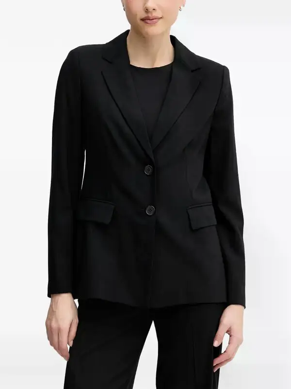BENETTON Notched Lapel Single-breasted Blazer - Black