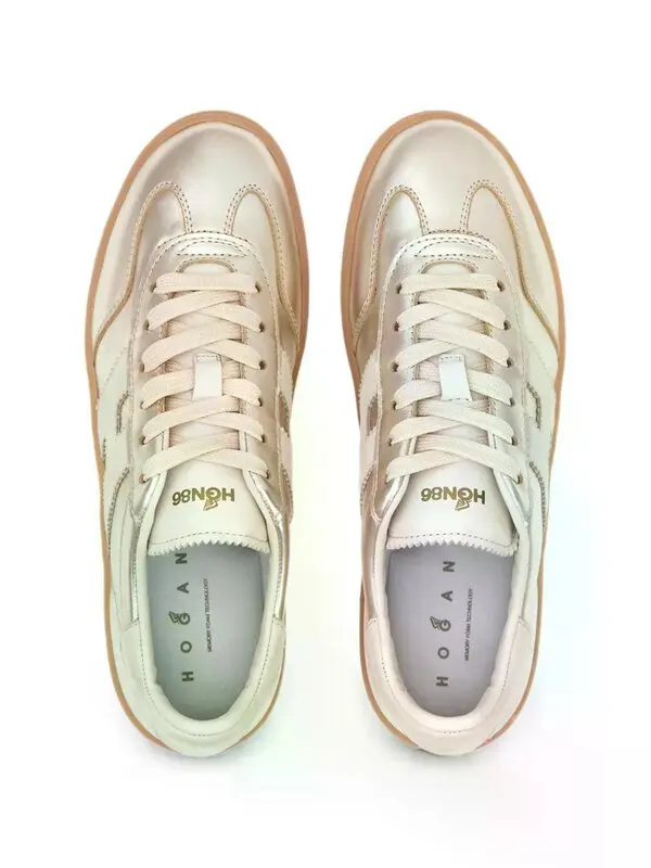 Hogan Metallic Leather Sneakers