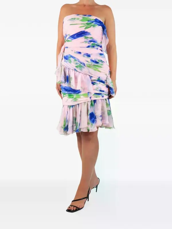 Philosophy Di Lorenzo Serafini Strapless Dye-print Midi Dress