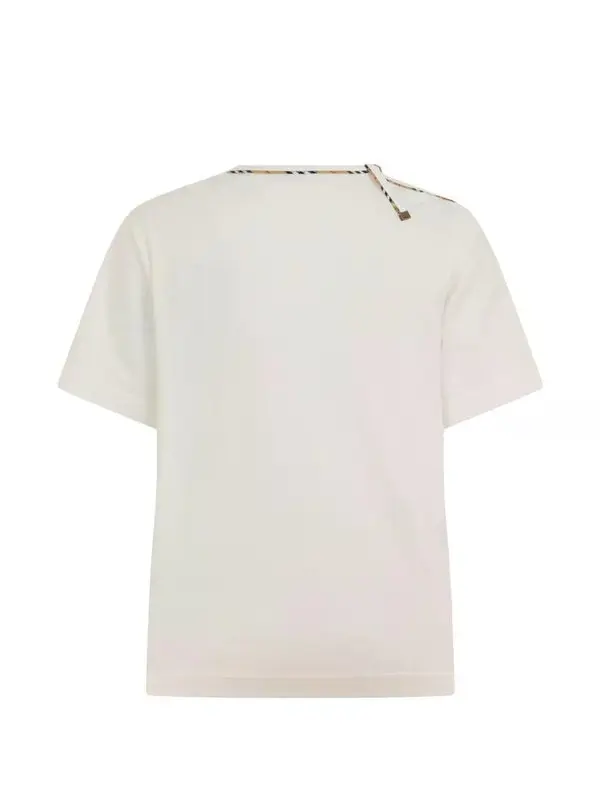 Burberry Check Trim T-shirt - White