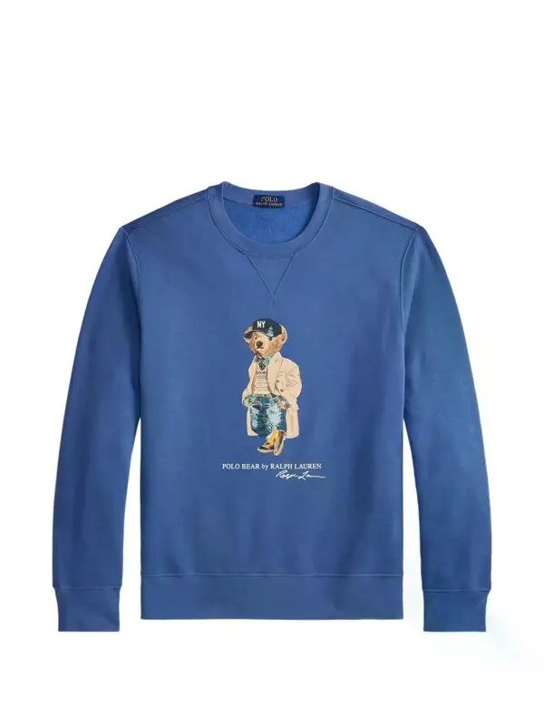 Polo Ralph Lauren Crew Neck Sweatshirt With Polo Bear Motif - Blue