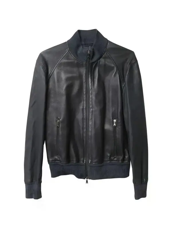 Neil Barrett Leather Zip-up Bomber Jacket