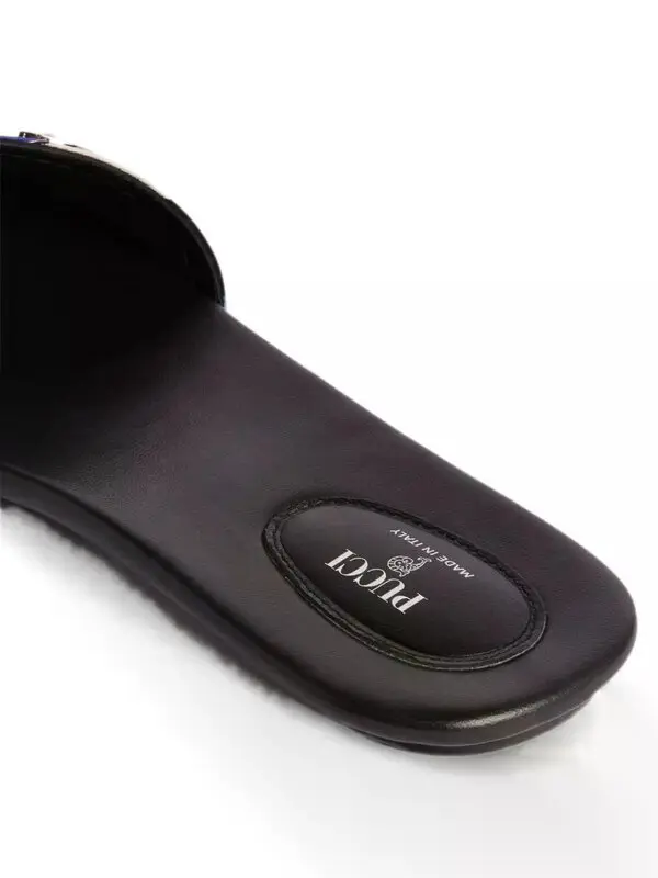 Emilio Pucci Iride Print Silk Twill Slides