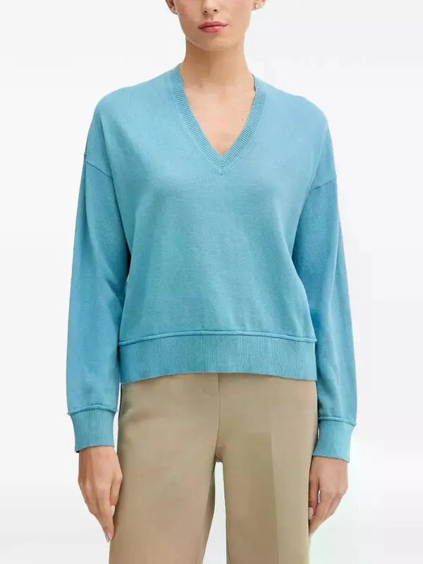 BENETTON V-neck Drop Shoulder Sweater