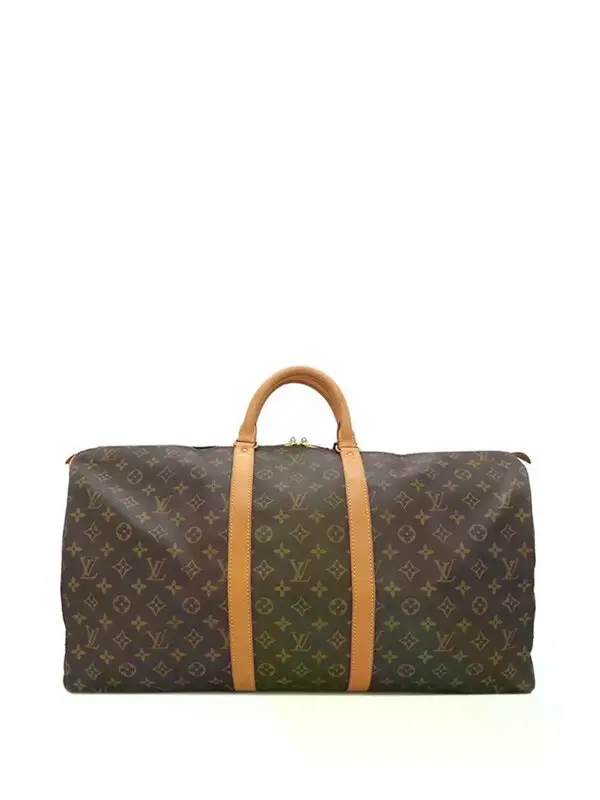 LOUIS VUITTON Monogram Keepall 55 Travel Bag - Brown