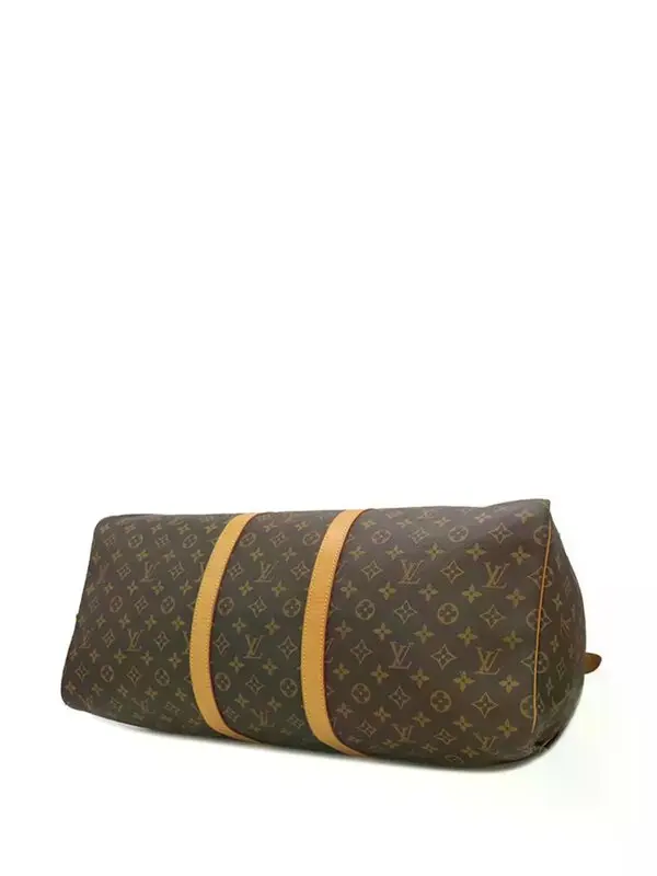 LOUIS VUITTON Monogram Keepall 55 Travel Bag - Brown