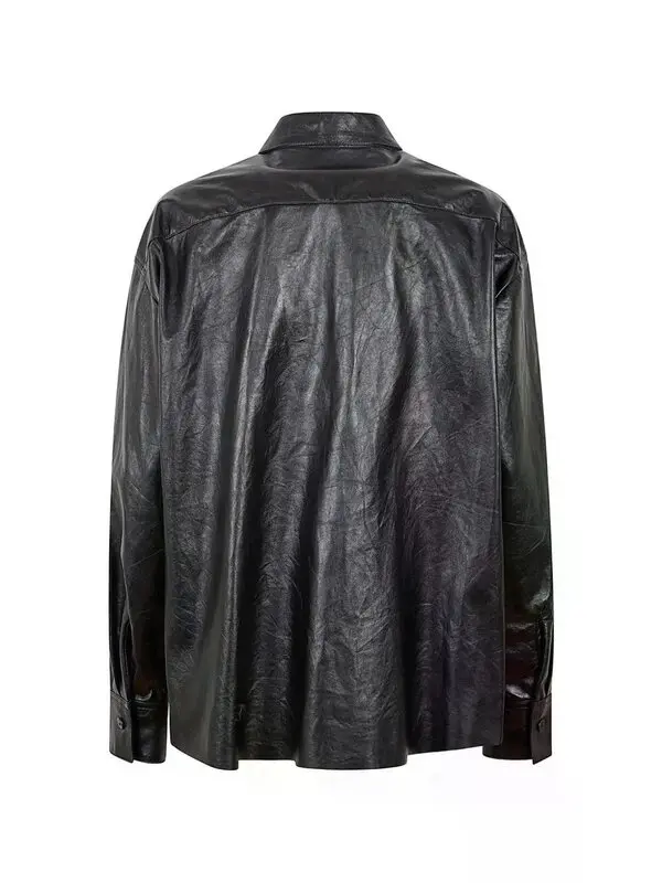 Ermanno Scervino Leather Crinkled Finish Jacket