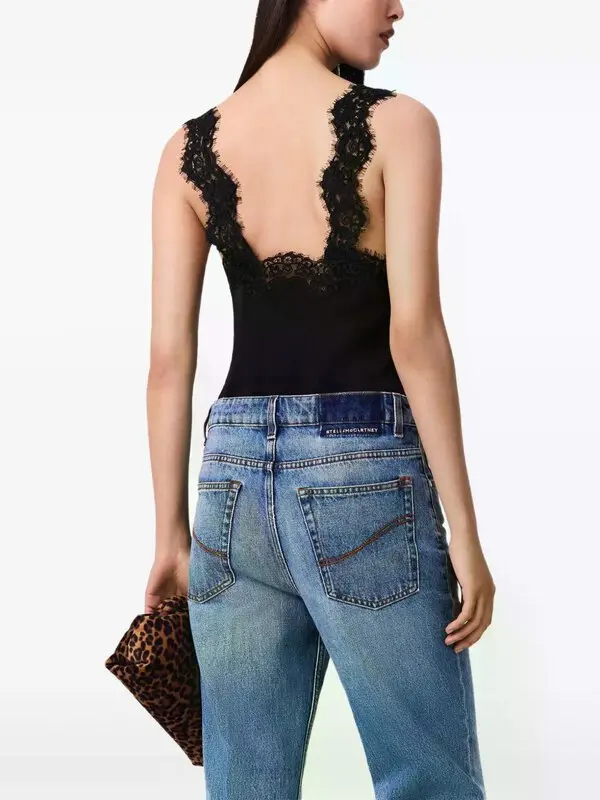 Stella McCartney Lace Trim V-neck Sleeveless Top