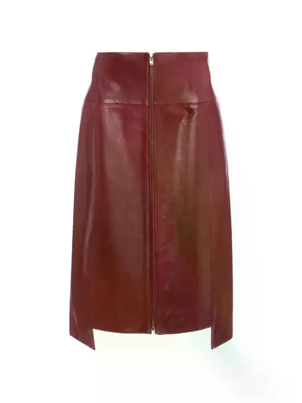 Victoria Beckham Leather Asymmetric Midi Skirt