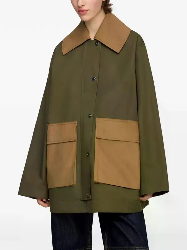 GANNI Contrast Collar Elbow Patch Jacket