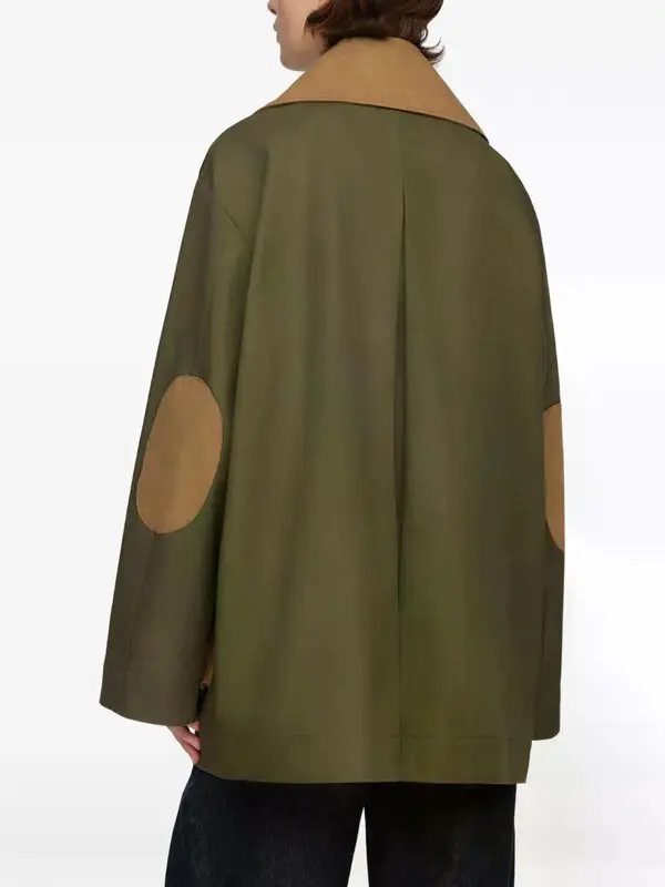 GANNI Contrast Collar Elbow Patch Jacket