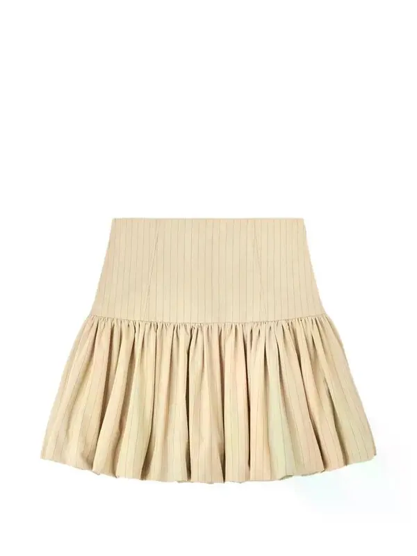 GANNI Pinstripe Ruffled Mini Skirt