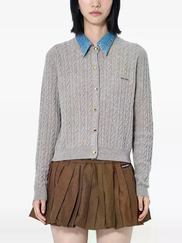 Miu Miu Cable Knit Button-down Cardigan