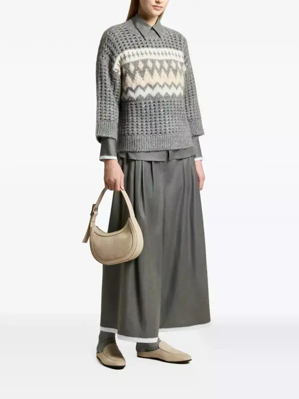 Peserico Crew Neck Sweater With Open-knit Texture