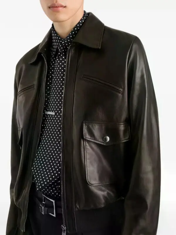 Dolce & Gabbana Leather Zipped Jacket
