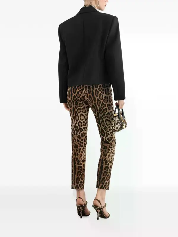 Dolce & Gabbana Leo-print Wool Cigarette Trousers