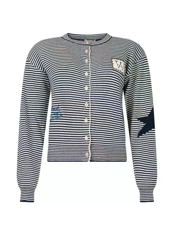 Max Mara Intarsia-knit Appliqué Cardigan