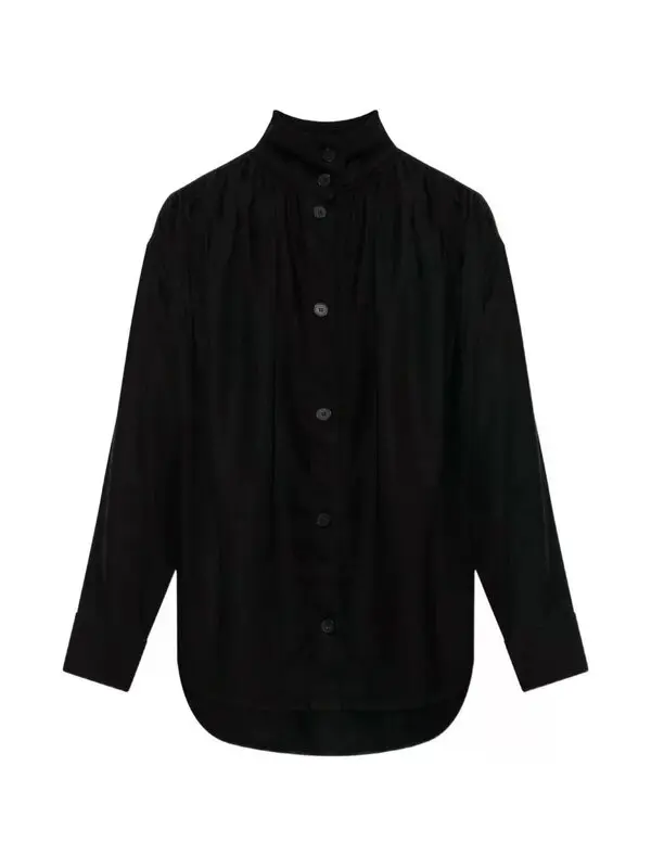IRO PARIS Fenya High-neck Gathered Denim Shirt