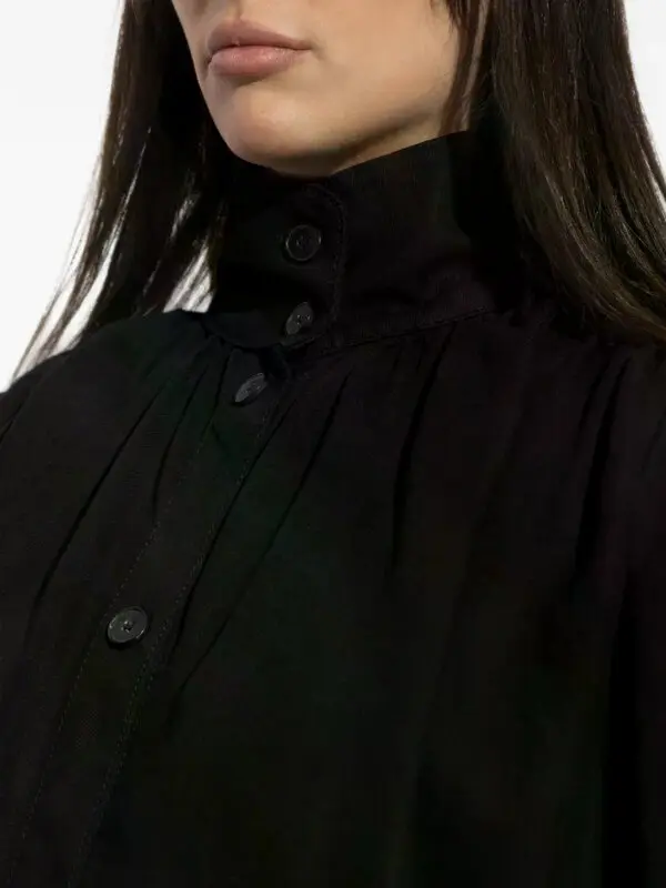 IRO PARIS Fenya High-neck Gathered Denim Shirt