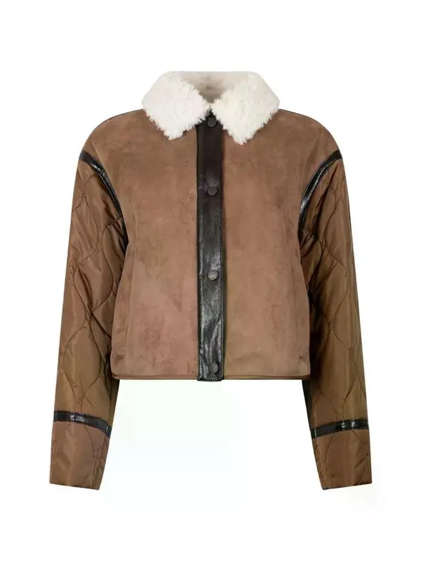 Max Mara Quilted Jacket With Shearling Collar