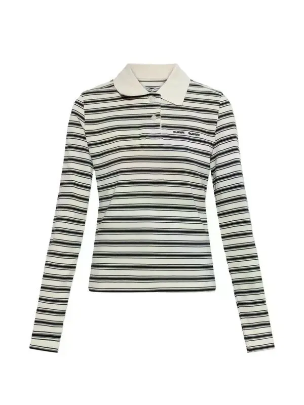 SAMSOE SAMSOE Striped Long-sleeve Polo Shirt