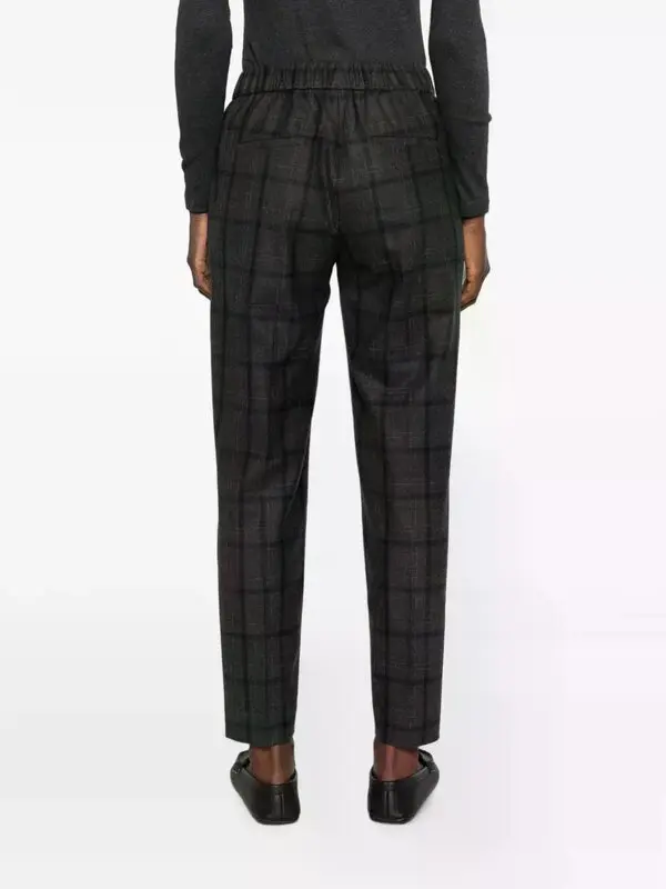 Peserico Check Pattern Elasticated Waist Trousers