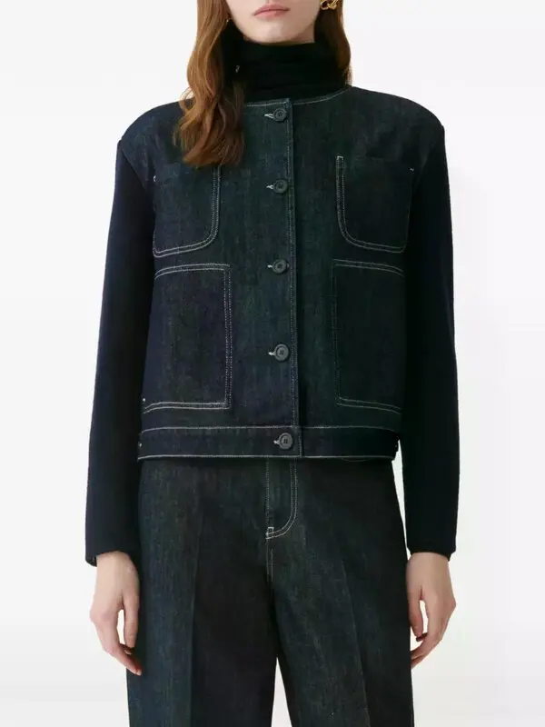 Fabiana Filippi Panelled Contrast-stitch Denim Jacket