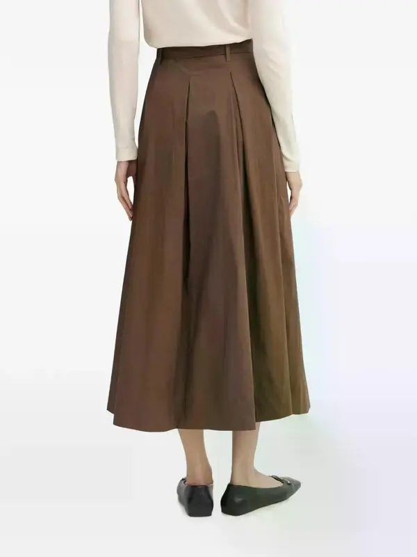 GAUDI Belted Pleated Midi Skirt