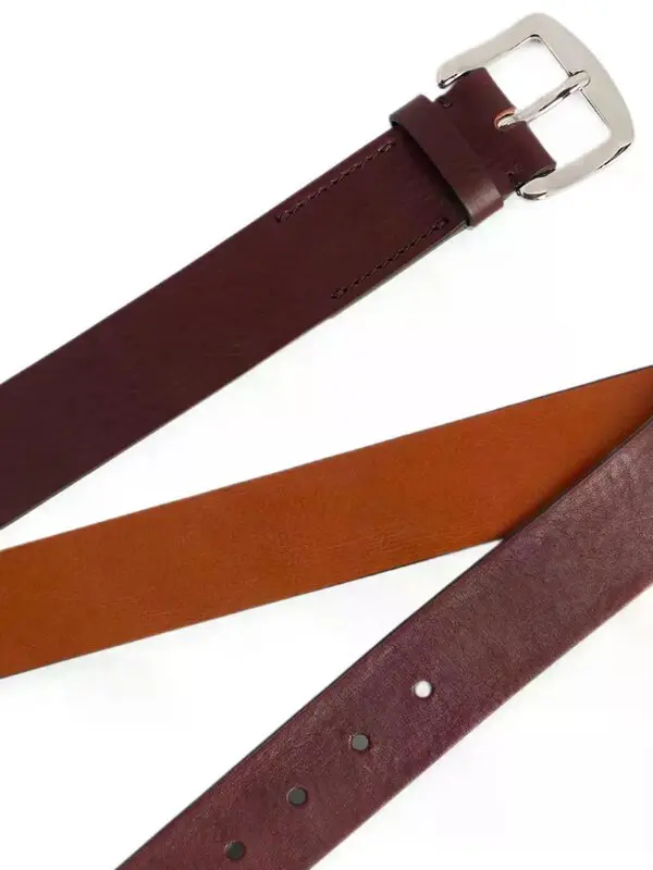 Dsquared2 Leather Belt With Engraved Logo Buckle