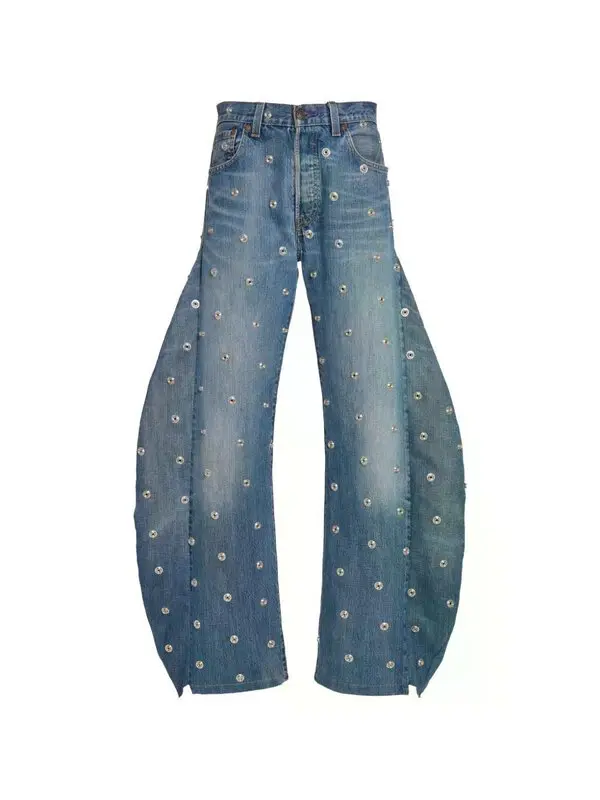 A.W.A.K.E. Mode Embellished Wide-leg Jeans