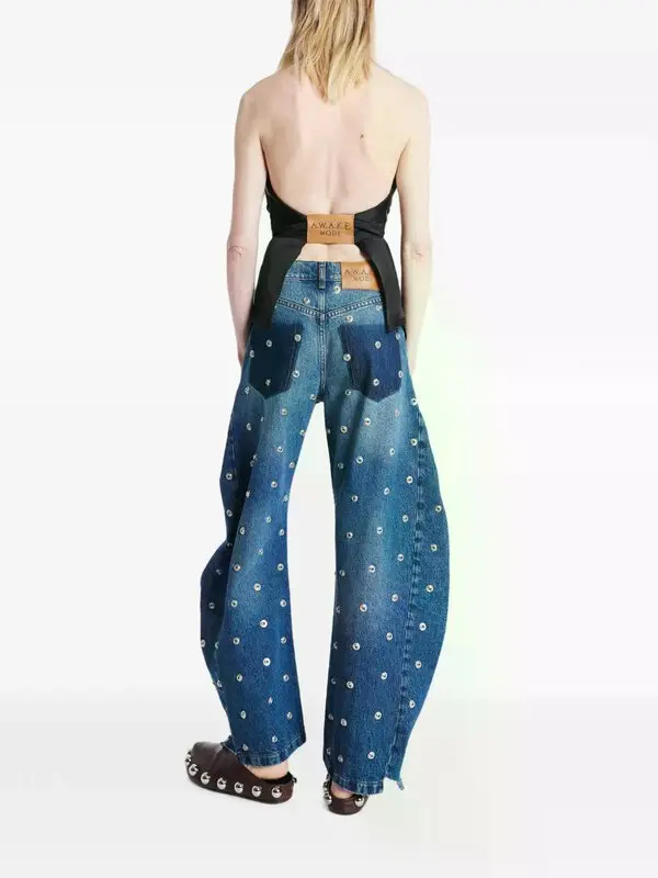 A.W.A.K.E. Mode Embellished Wide-leg Jeans